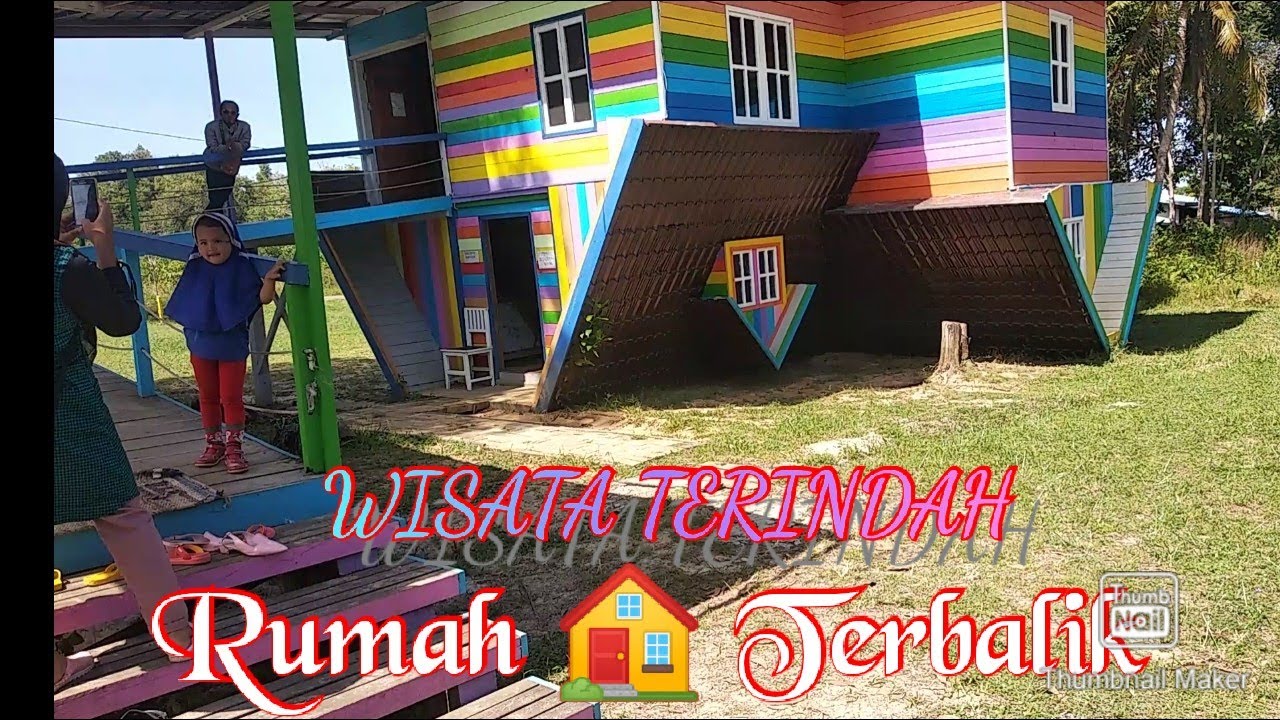 Wisata Rumah Terbalik # pulau Temajuk # Kalbar - YouTube