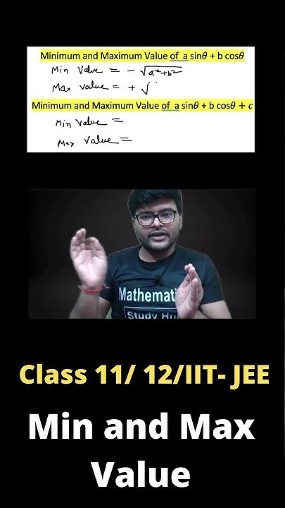 Maximum and Minimum Value of asinx + bcosx + c ...| #Shorts - YouTube