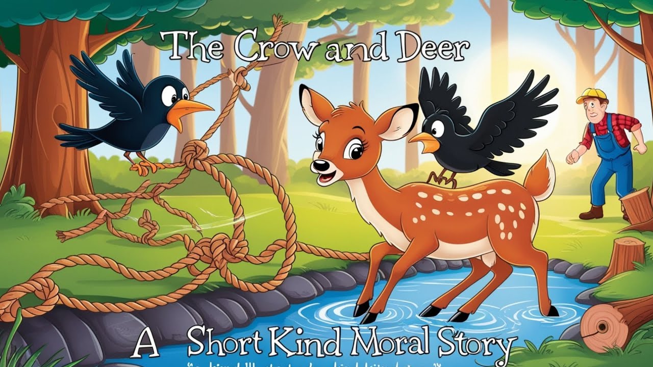 The Crow and the Kind Deer | English Moral Story | Kids Bedtime Story ...