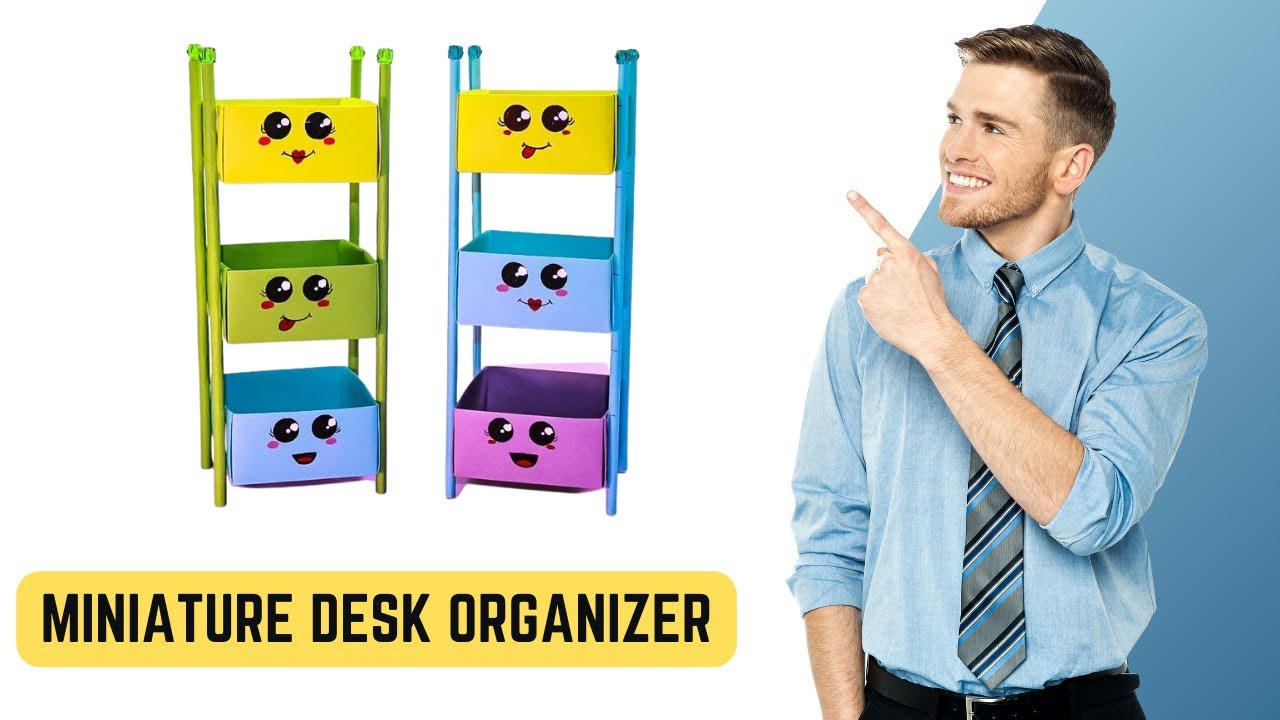 Miniature Desk Organizer | Desk & Stationary Organizer | DIY miniature ...