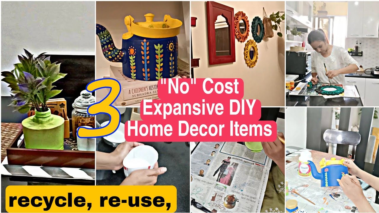 3 No Cost Classy DIY Home Decor Ideas/Make Expansive Decor Items At ...