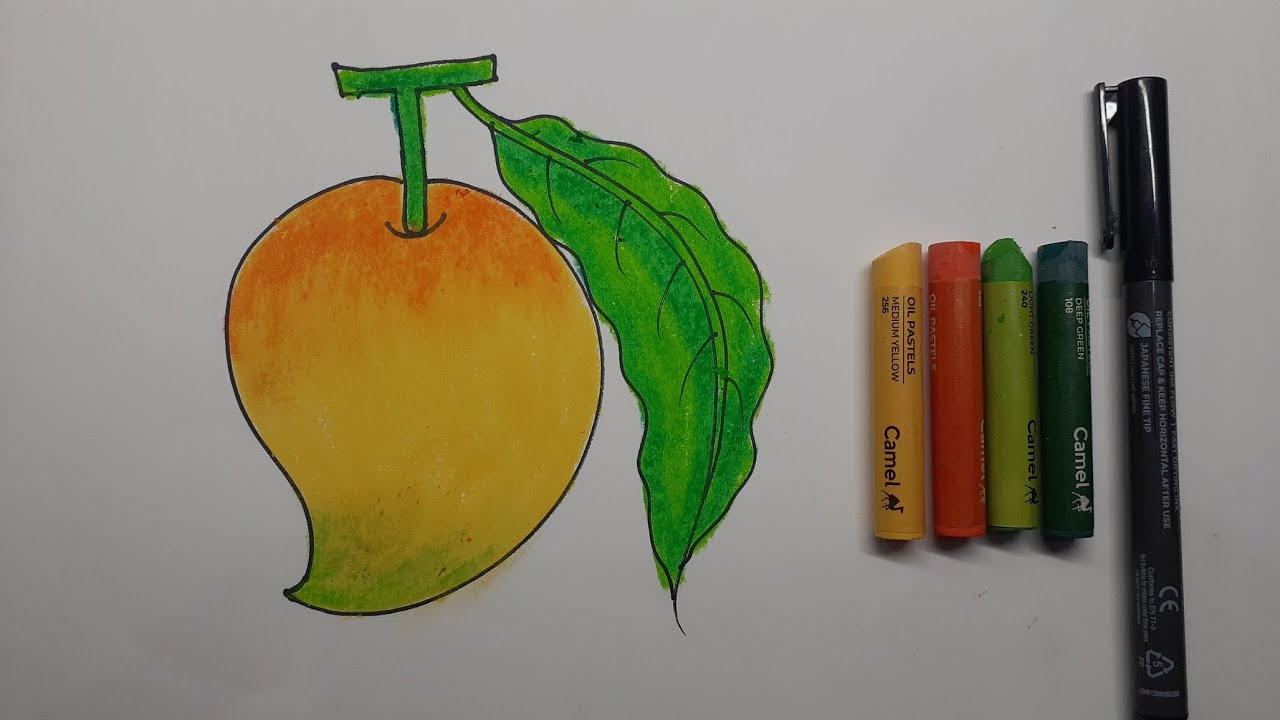 Mango Drawing ll How to draw mango esay drawing ll Aam ka drawing ll ...