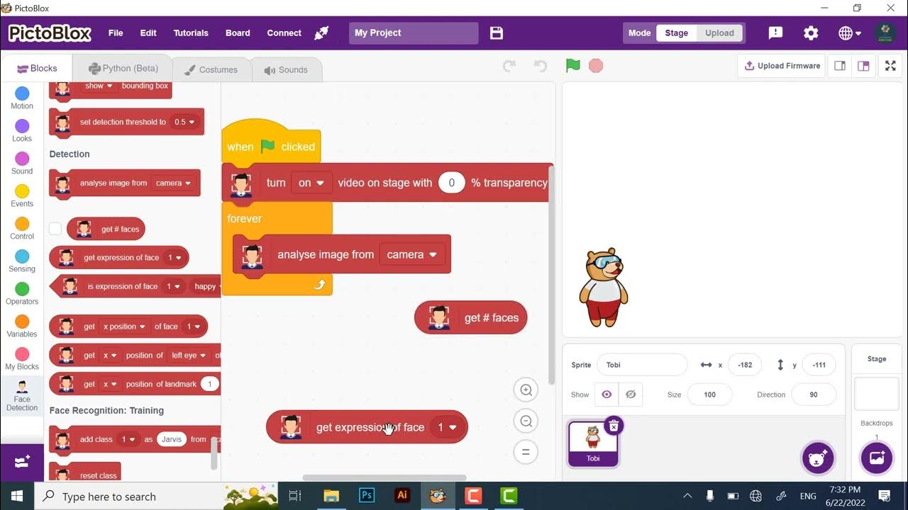 تعرف على مشاعرك بأستخدام برنامج Pictoblox والذكاء الاصطناعي و Face ...