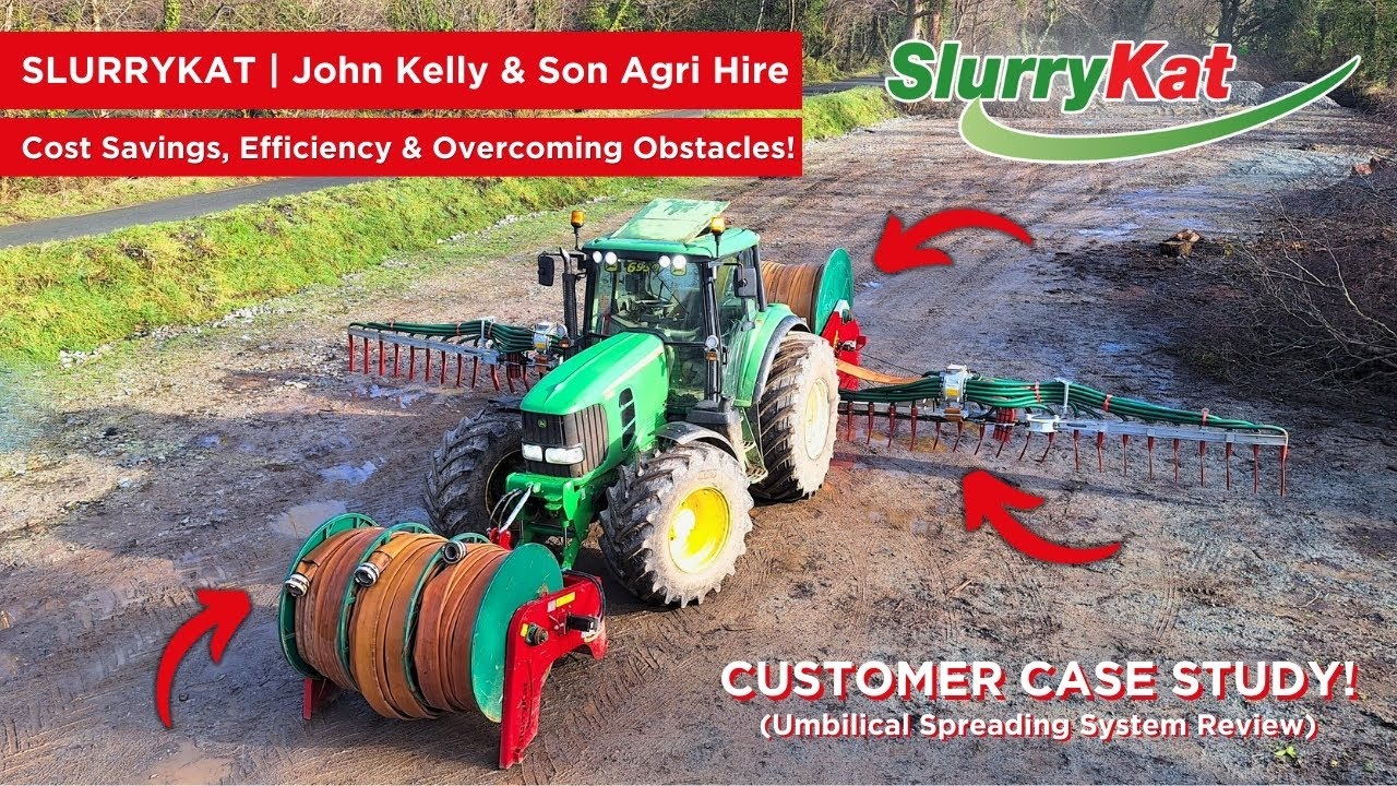 SlurryKat Umbilical Spreading with John Kelly & Son Agri Hire - YouTube