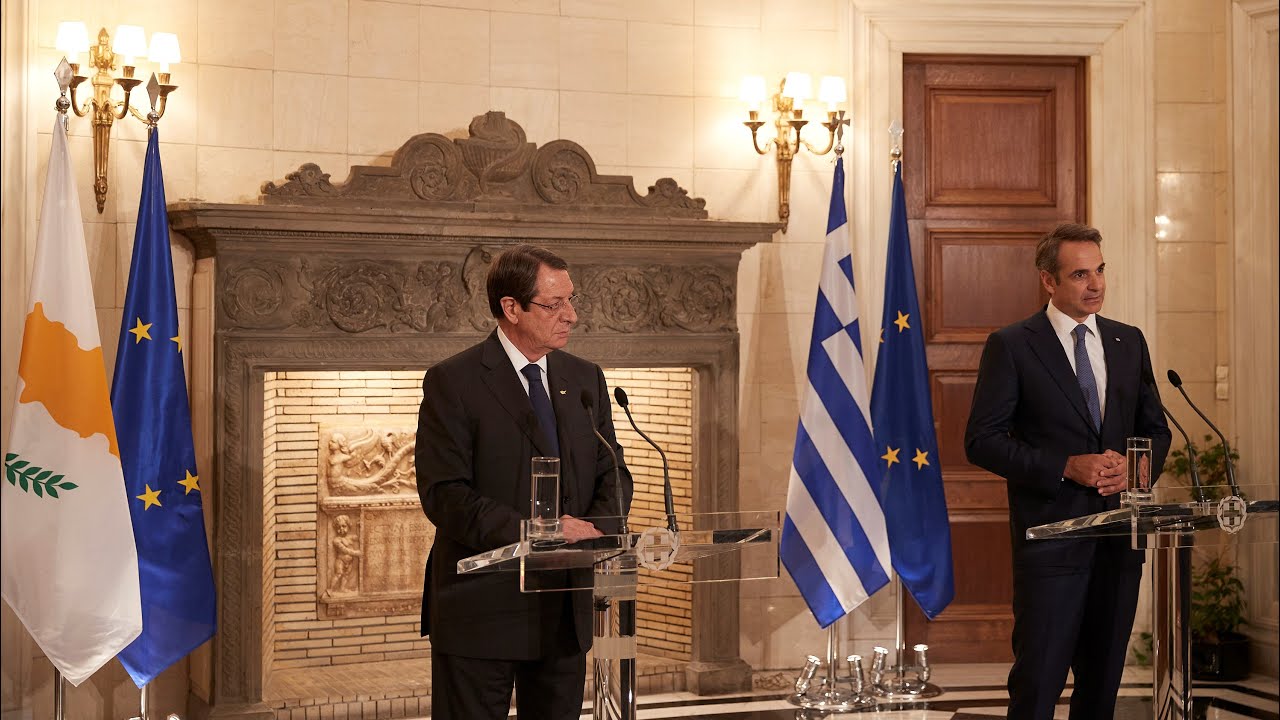 Κοινές δηλώσεις Κυριάκου Μητσοτάκη με τον Πρόεδρο της Κυπριακής ...