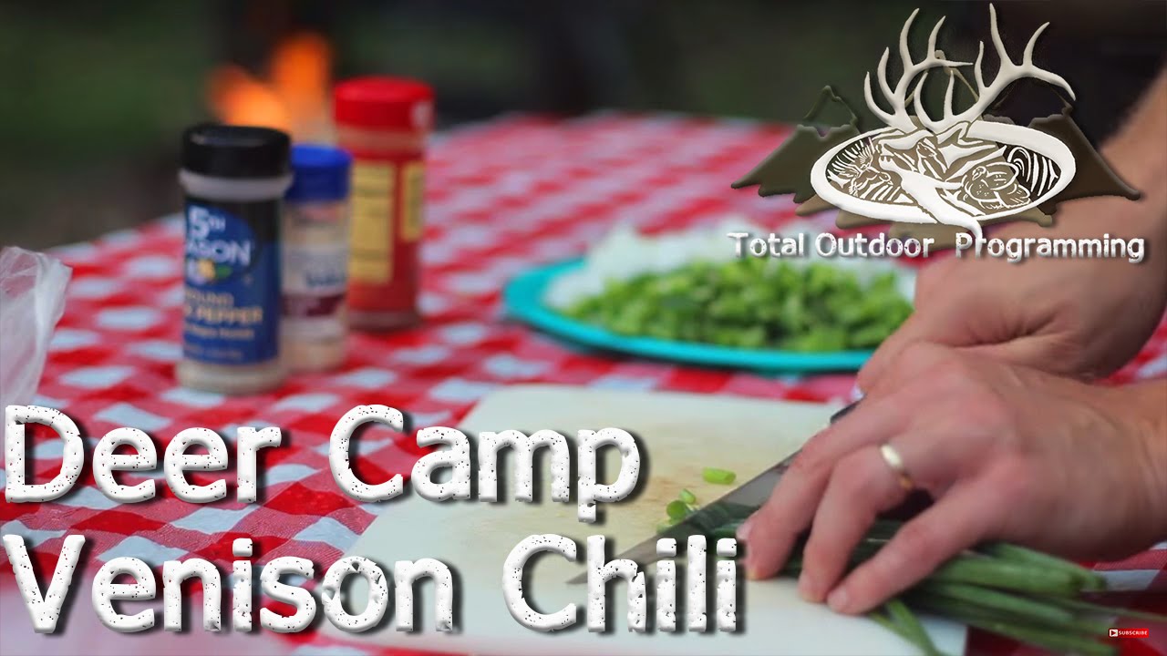 Venison Chili in a cook stove over the campfire at deer camp! - YouTube