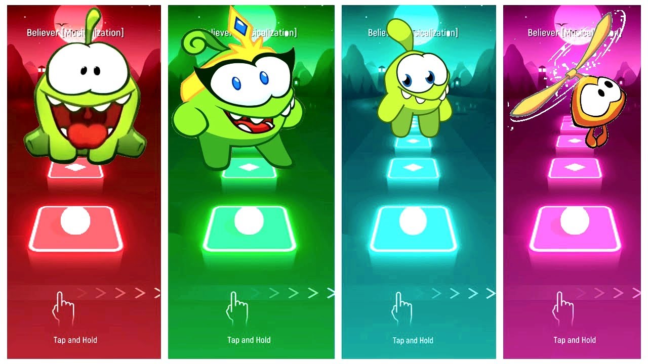 Cut The Rope Team Om Nom Om Nelle Nibble Nom Roto Tiles Hop EDM Rush ...