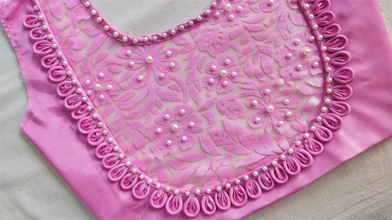 Very Beautiful and Unique Back Neck Design with Net Cutting and ...