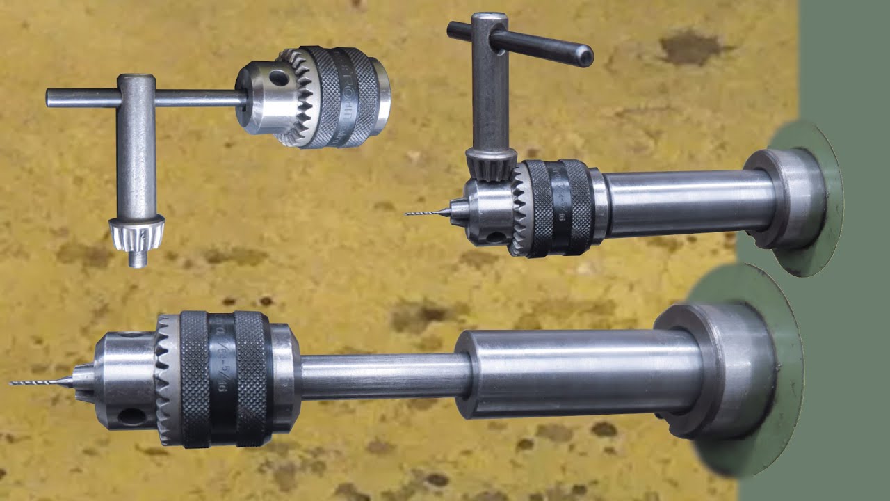 I make a handheld drill chuck holder for lathe tailstock - YouTube