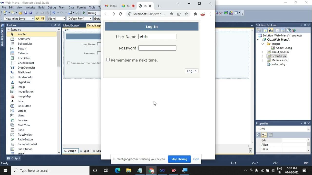 How to create Asp Login Control in asp.net | Hindi | #litsbrostutorials #logincontrolasp.net ...