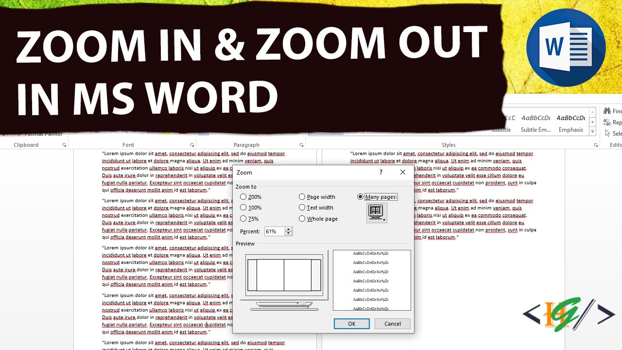 How to Zoom In and Zoom Out in Word Document in MS Word - YouTube