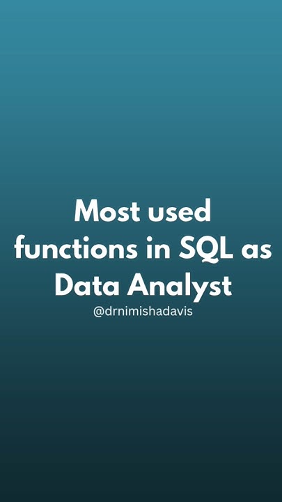 Top SQL Functions Every Data Analyst Must Know! #SQL #DataAnalyst #DataAnalytics #SQLFunctions ...