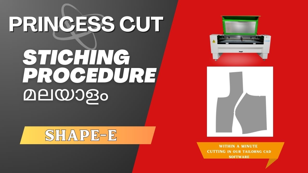 🧵 Princess cut shape E|Easy stiching|Easy cutting without scissors ...
