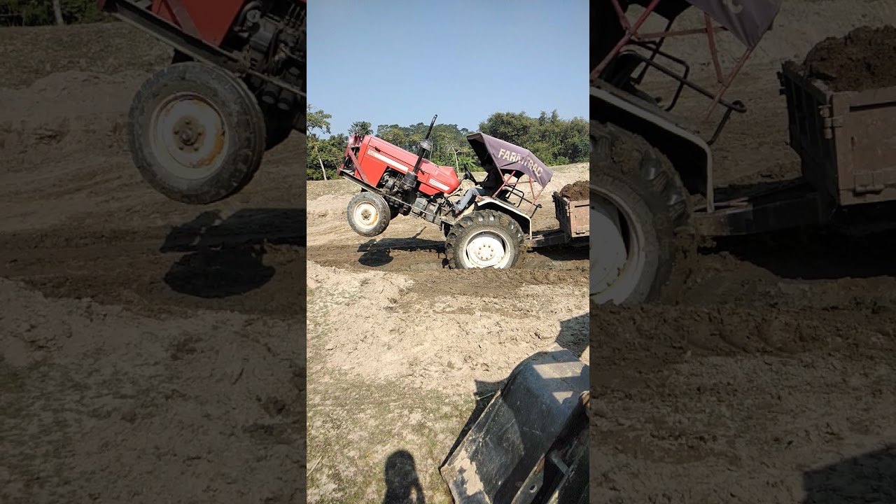 power of tractor... jumping tractor - YouTube