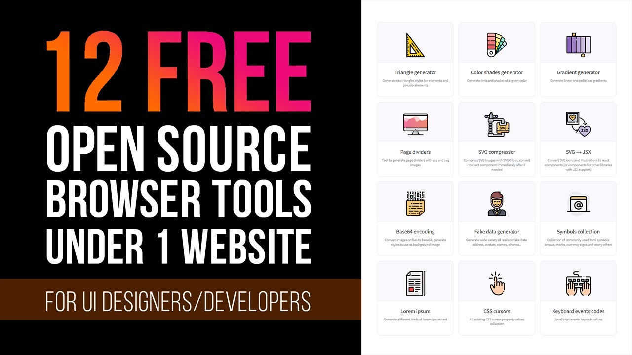 Free Open source browser tools for UI Developers and Designers | Design ...