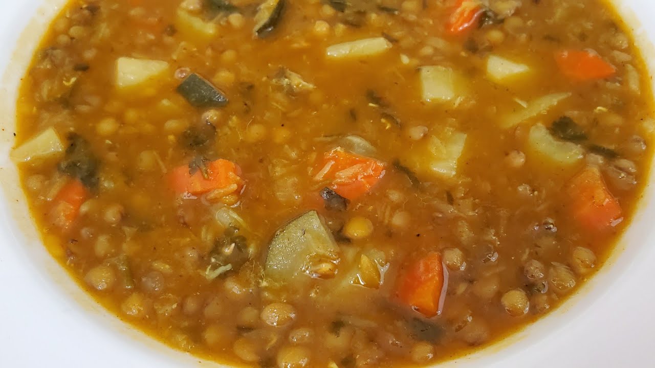 طريقة تحضير شوربة العدس مع الخضار Most delicious lentil vegetable soup ...