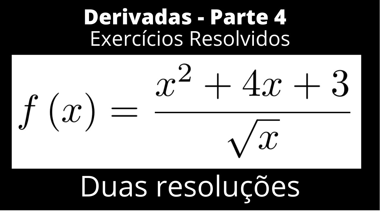 Derivada de função com fração e raiz - Exercício Resolvido. - YouTube