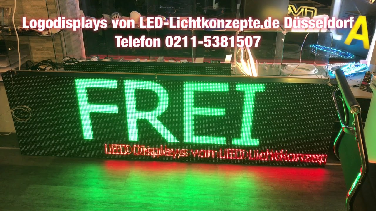 LED Grafik Display 288x64 P10 Full RGB - YouTube