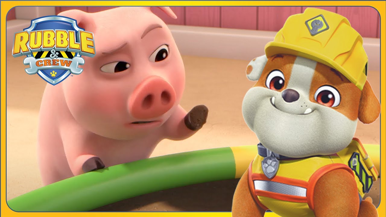 The Crew Builds a Pig Barn | Rubble and Crew | Cartoons for Kids - YouTube