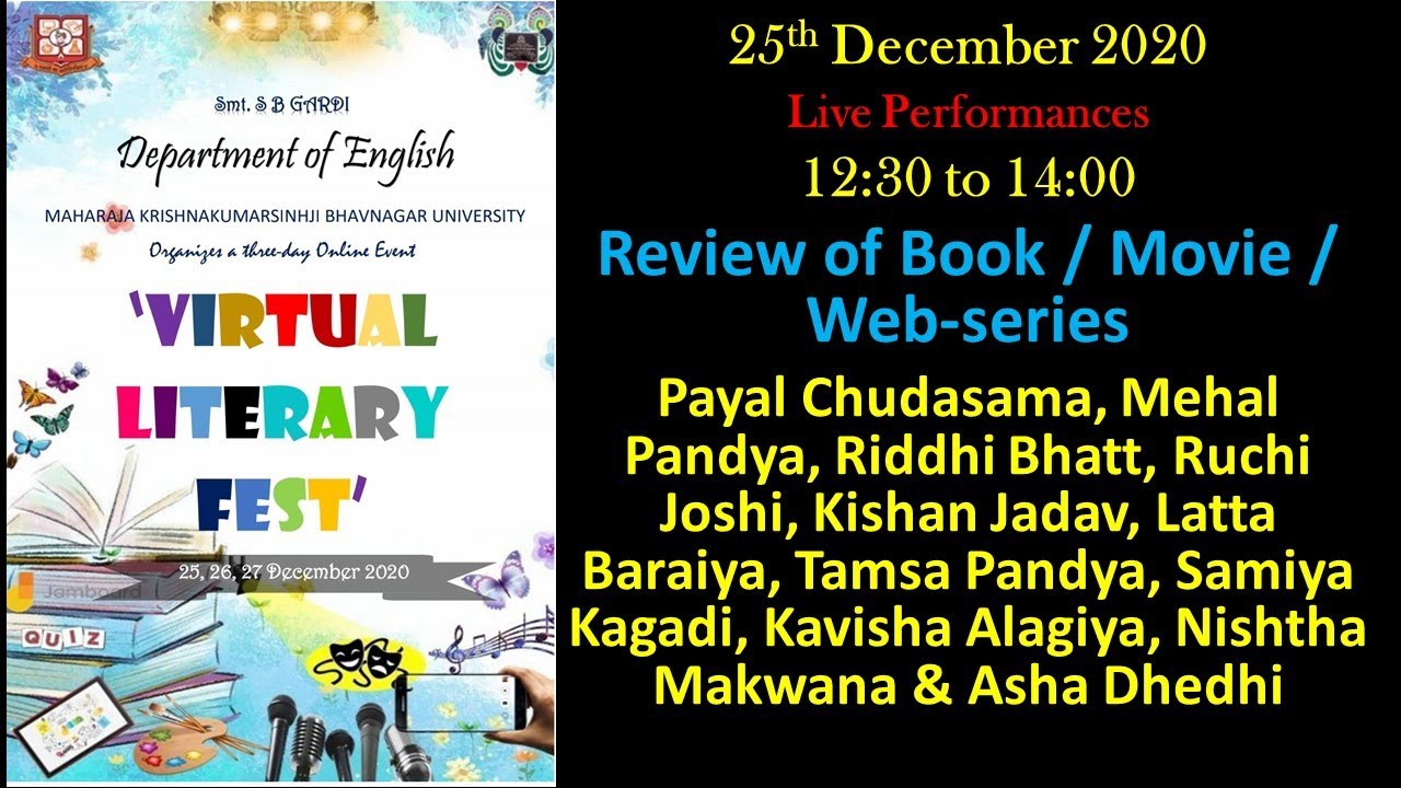 Review Reading (Book/Movie/Webseries): Virtual Literary Festival 2020 ...