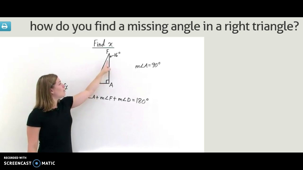 Triangle Sum Theorem-Right Triangle - YouTube