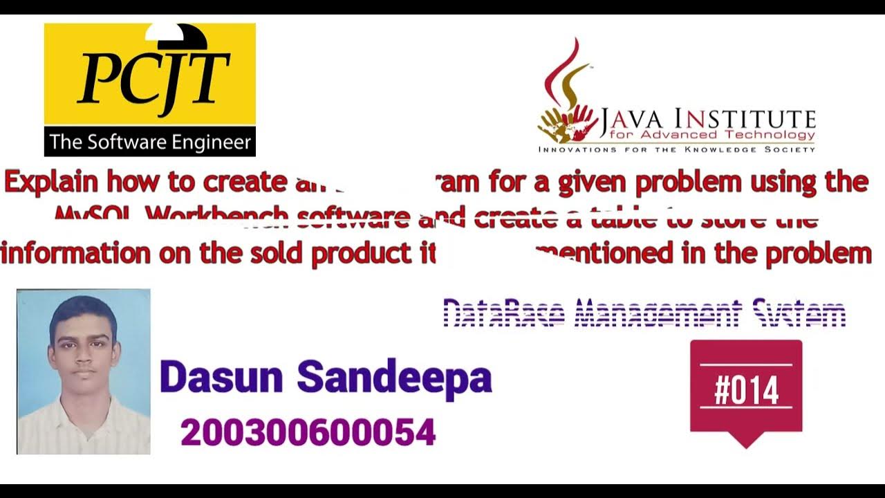 DBMS Task 14 : Explain how to create an ER diagram for a given problem using the MySQL Workbench ...