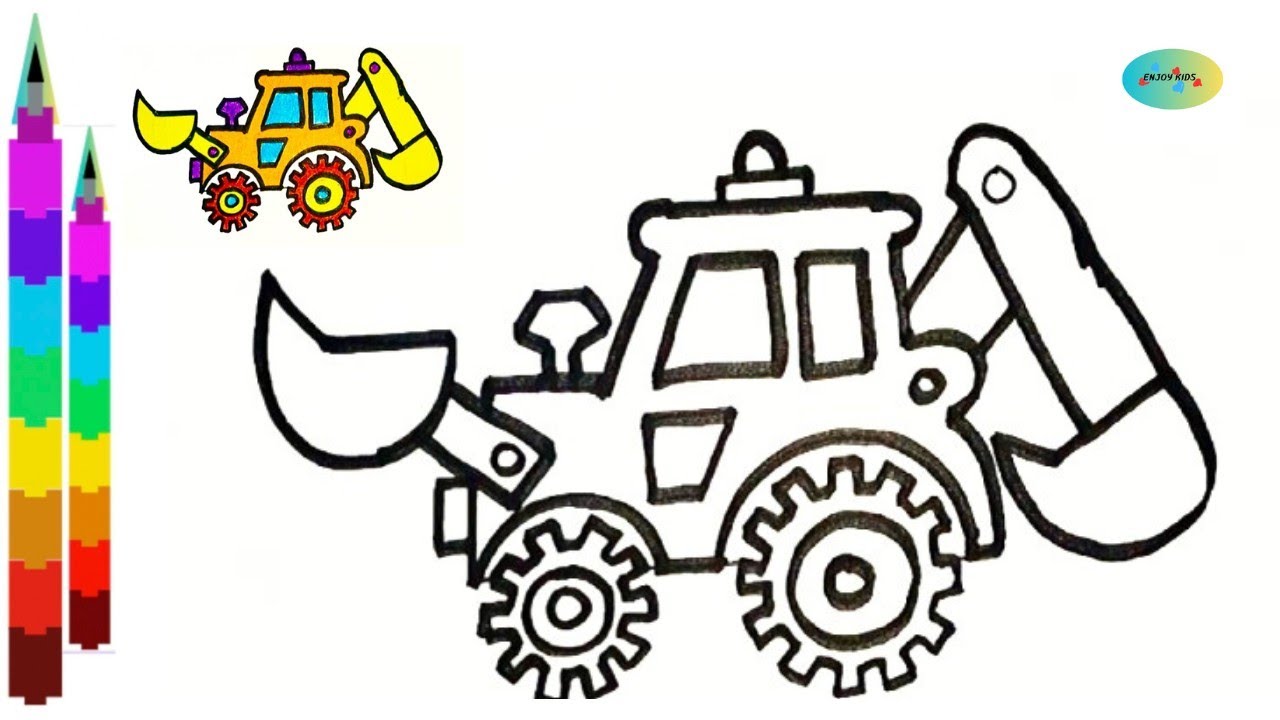 How to draw a JCB. Pitchaiammal's Enjoy kids 😍🤩😻🤩🤩🤩 - YouTube
