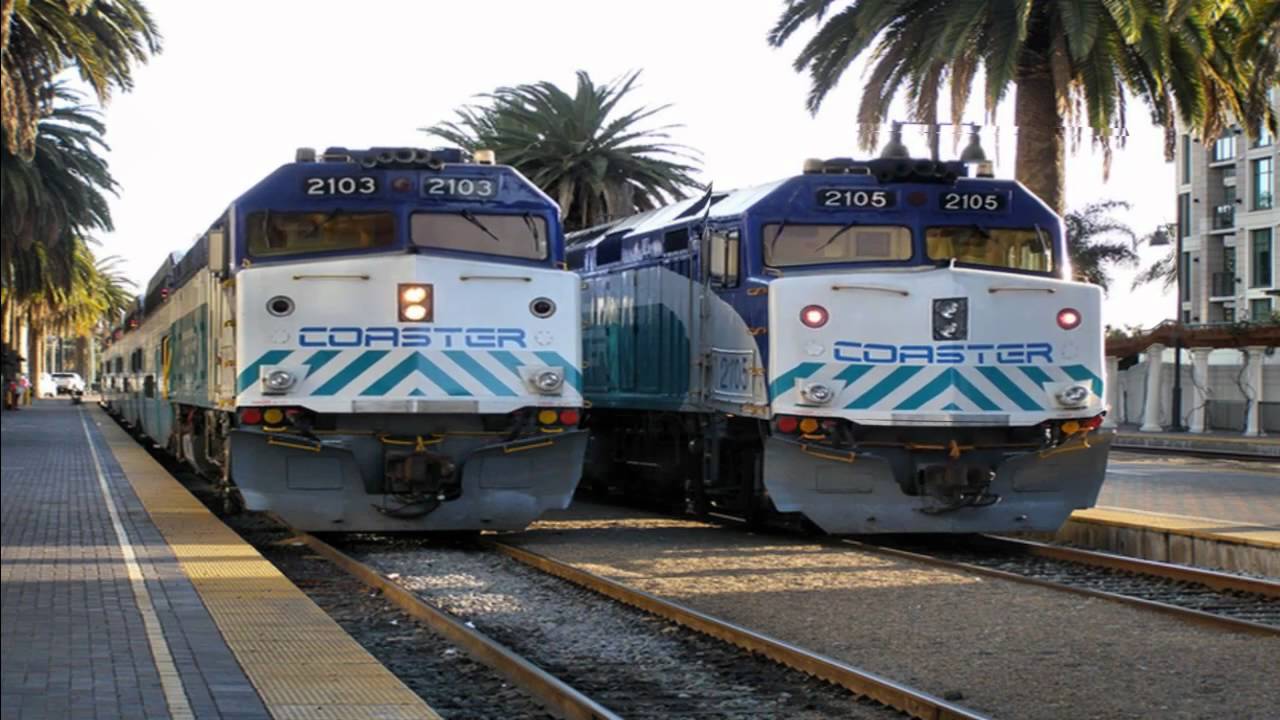 Coaster 2105 Scares Locomotive 2103 - YouTube