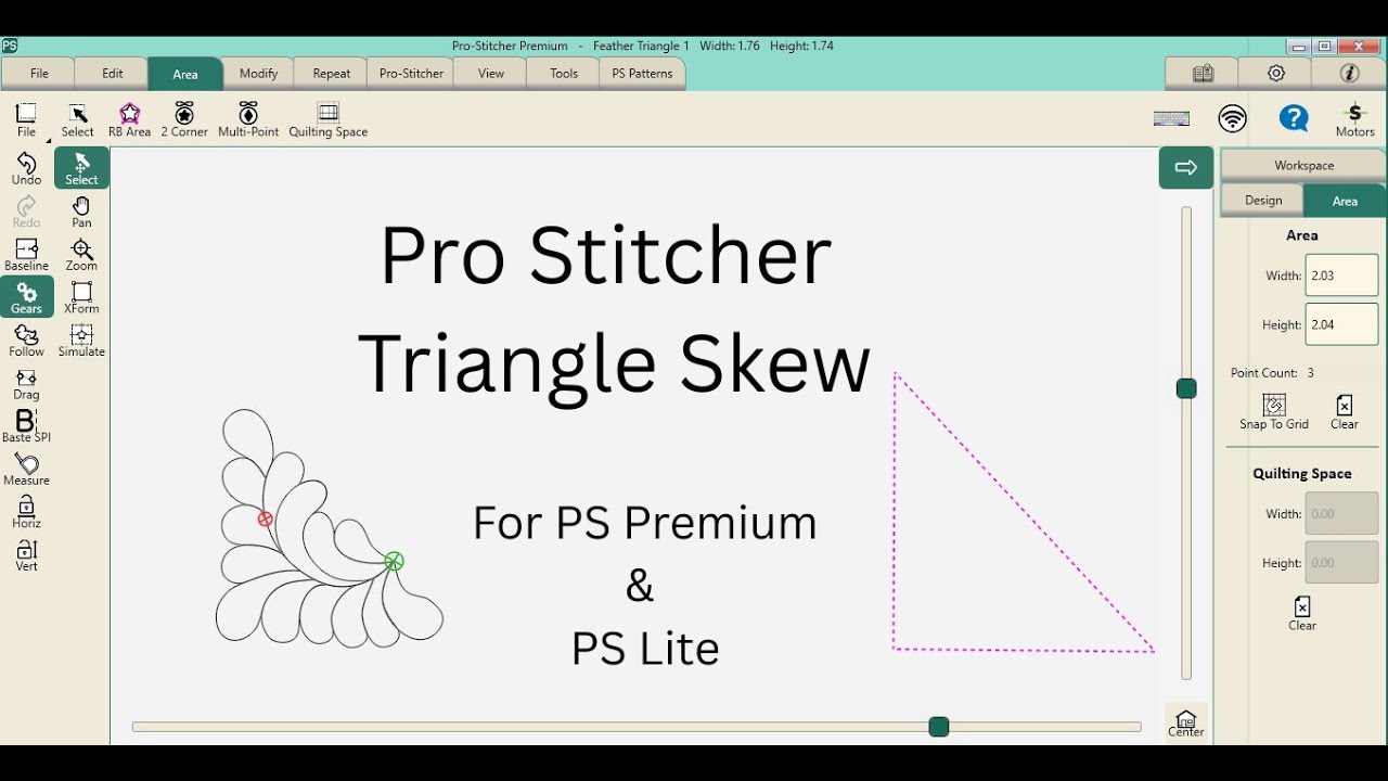 Pro Stitcher Triangle Skew - YouTube