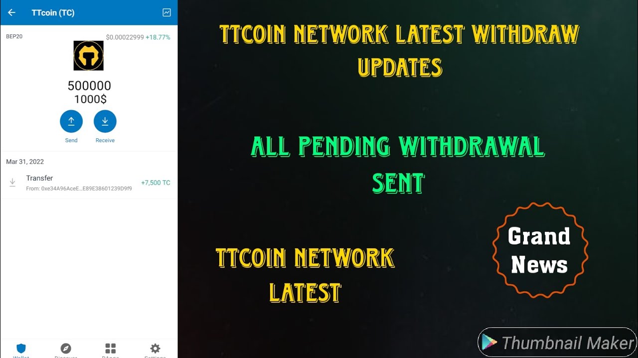 🔥TTCoin Network Latest Withdraw Update || All Pending Withdrawal Sent ...