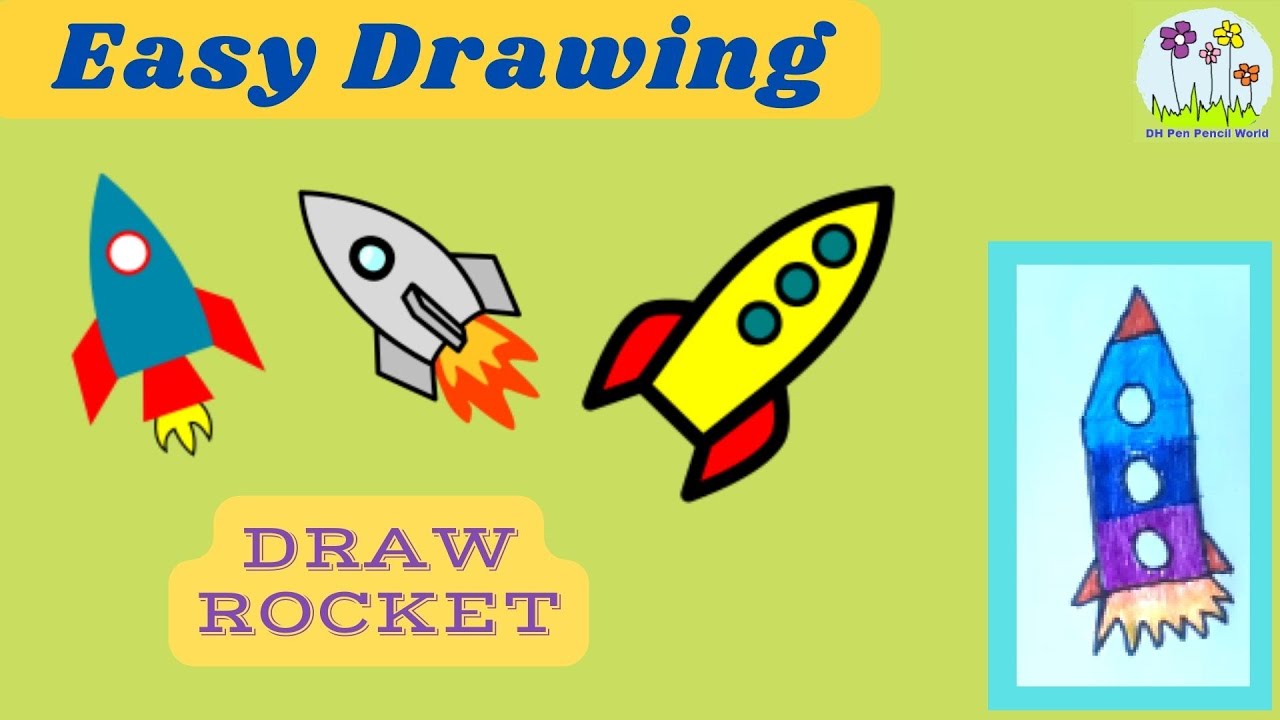 Easy to Draw Rocket | How to Draw Rocket | DH Pen Pencil World - YouTube