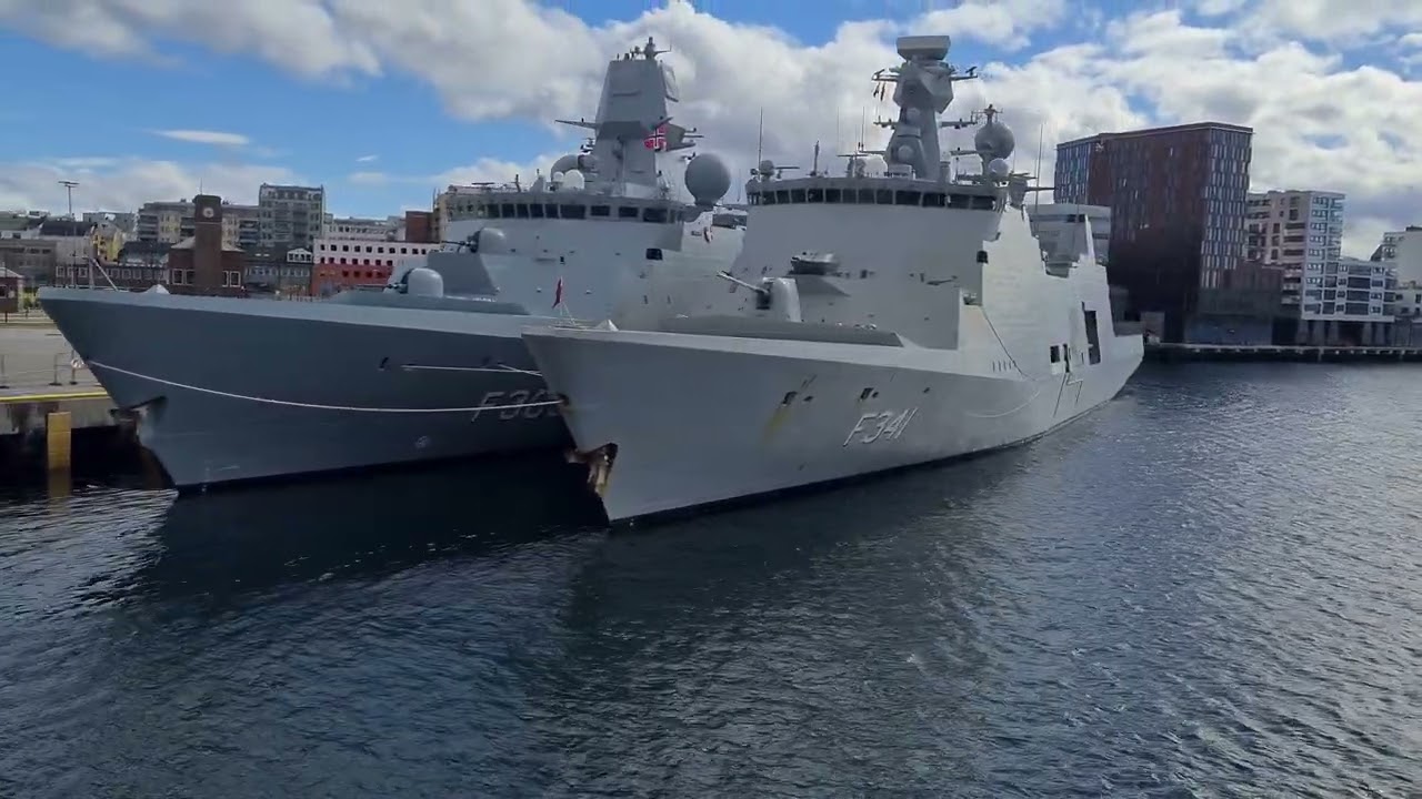 HDMS Niels Juel (F363) and HDMS Absalon (F341) moored in Bodø, Norway ...