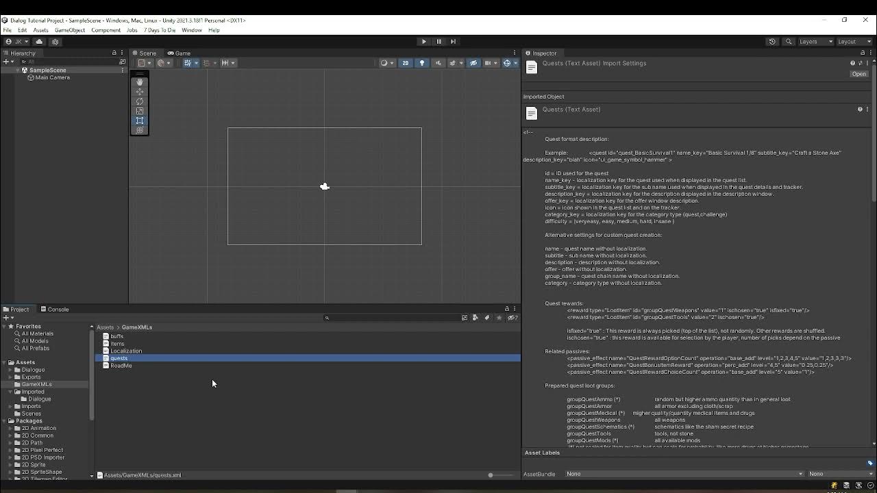 Installing the dialog app in unity, and brief overview on the tool and ...