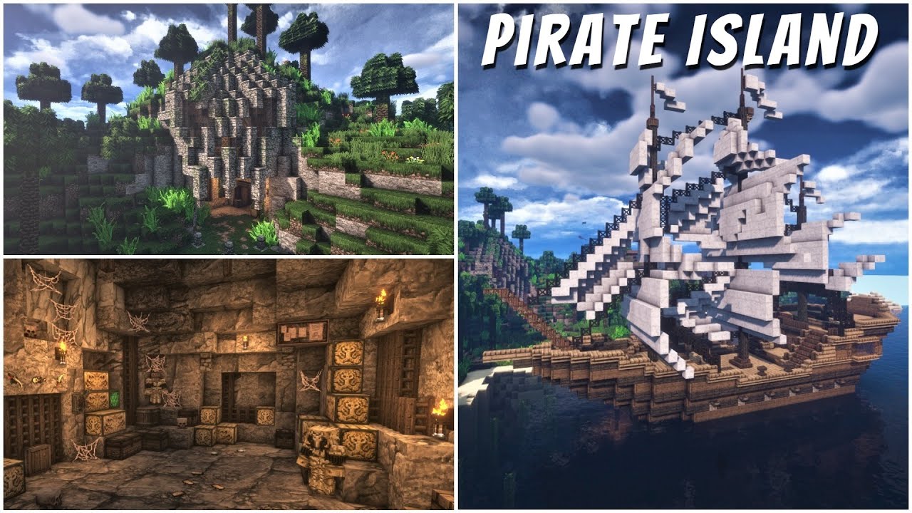 Minecraft: Building A Pirate Cove - Skull Island - YouTube