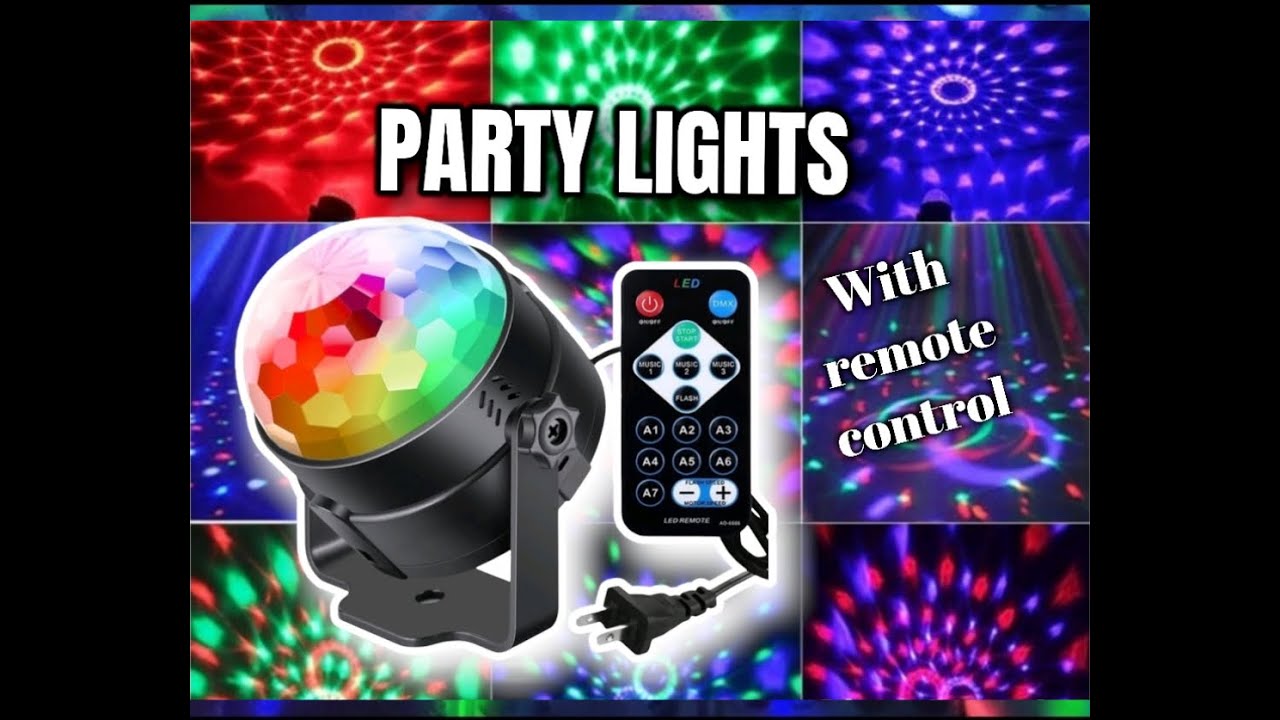 Party Lights with Remote Control Dj lightening, Disco Ball | Unboxing ...