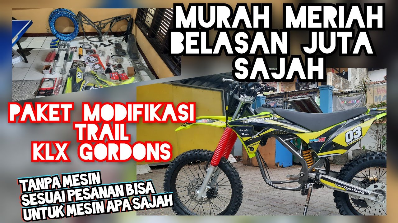 paket modifikasi trail klx gordons untuk mesin verza dan mesin lain nya ...