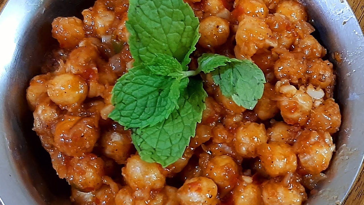 Crunchy chilly Channa Recipe | Restaurant style 😋 - YouTube