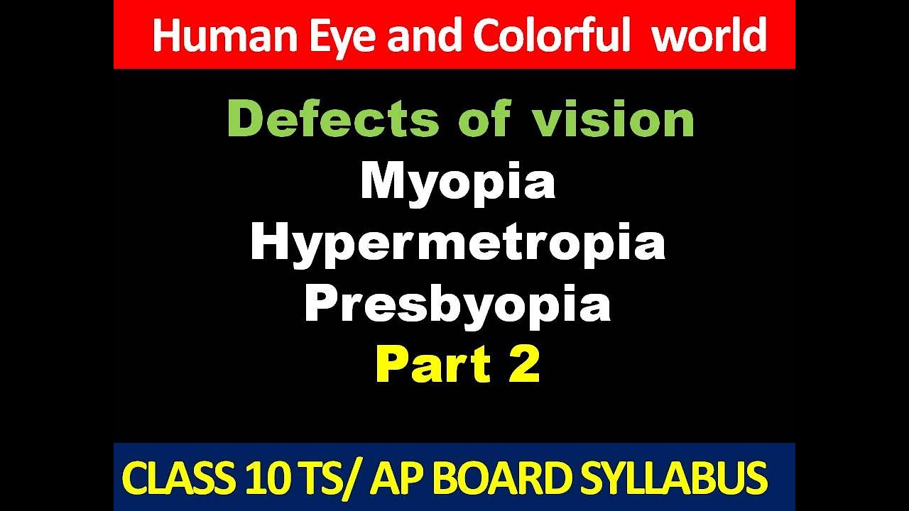 Class 10 TS/ AP Board | Human Eye | Defects of vision | Myopia ...