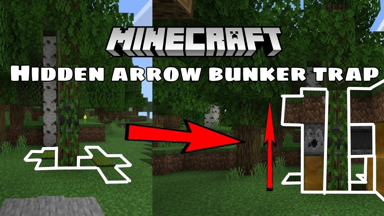 MINECRAFT | HIDDEN ARROW BUNKER using Redstone contraption .(tutorial).easy trap - YouTube