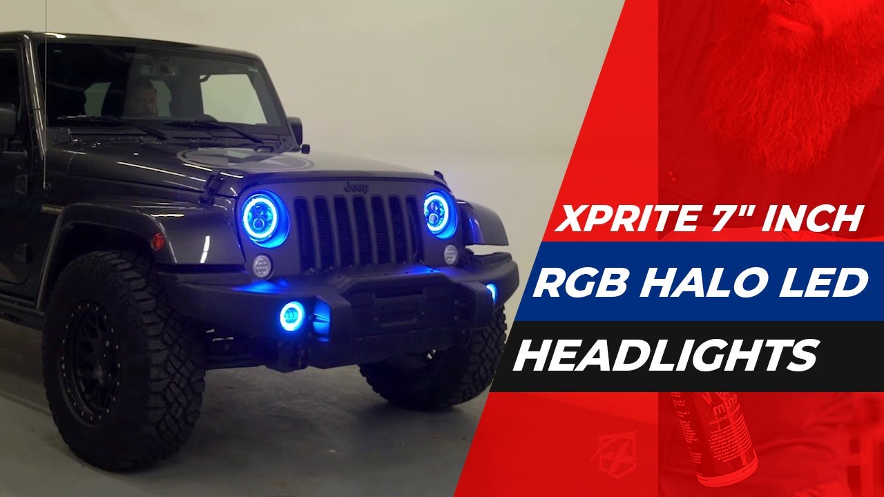 Xprite 7" Inch RGB Halo LED Headlights Review in 2023 - YouTube