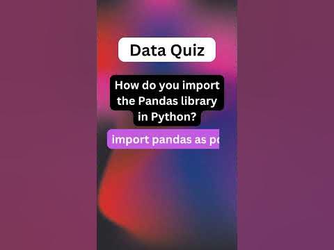 Python Quiz: How to Import the Pandas Library? - YouTube