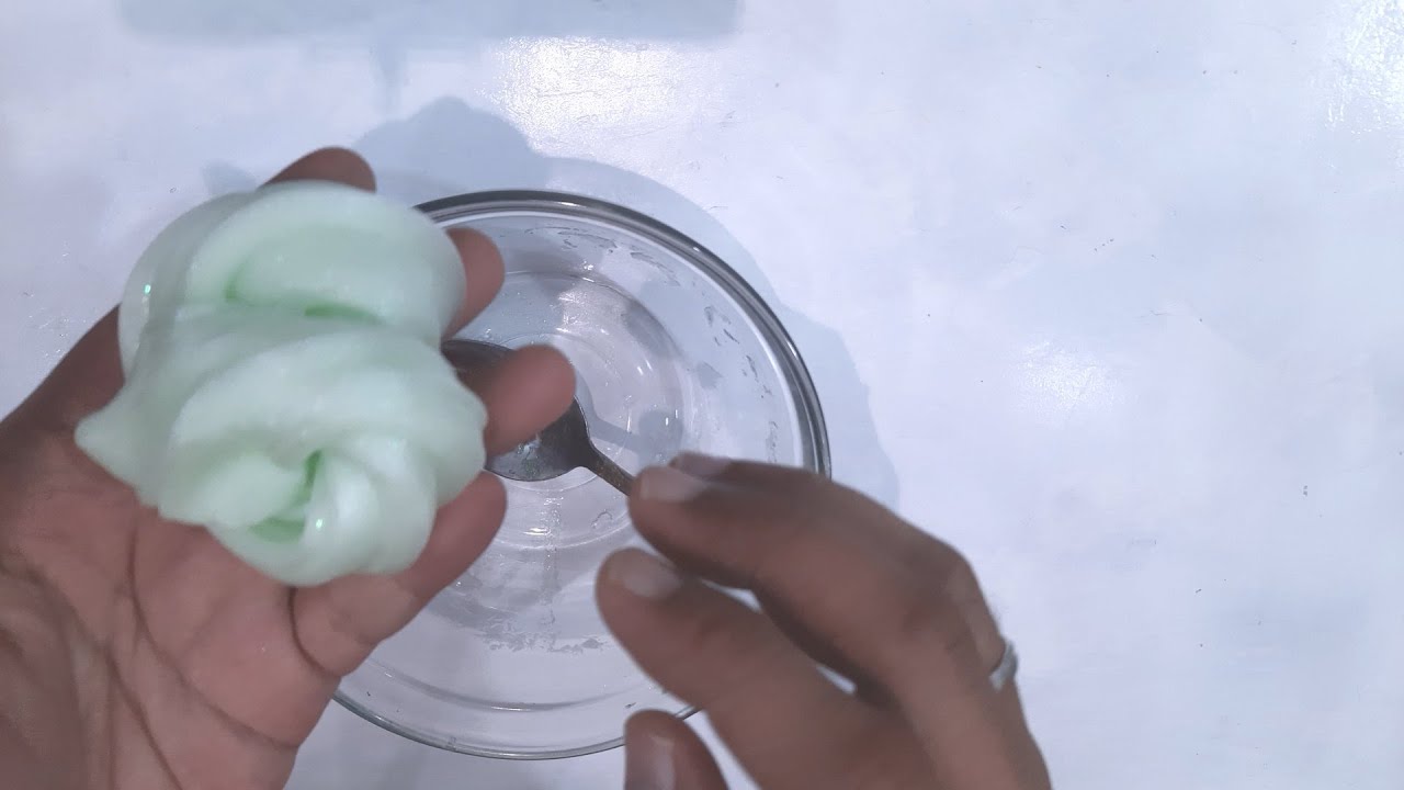 Making Easy Slime | Making Green Glitter Slime - YouTube