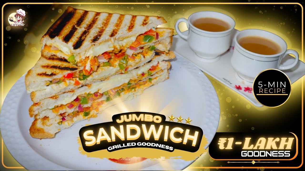 5-Minute Jumbo Grilled Sandwich – The BIGGEST Snack You’ve Ever Seen ...
