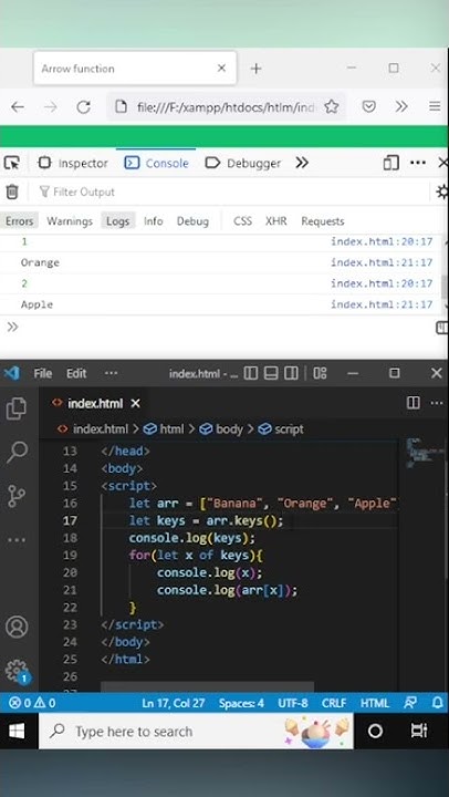 Array.prototype.keys() in JavaScript ES6 - YouTube