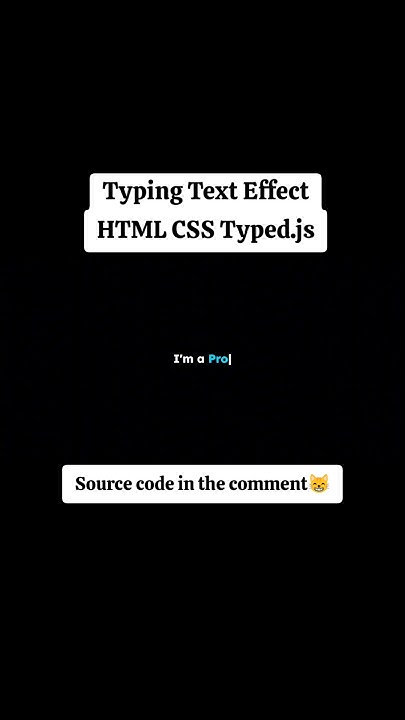Typing Text Effect Html Css Typed Js Youtube