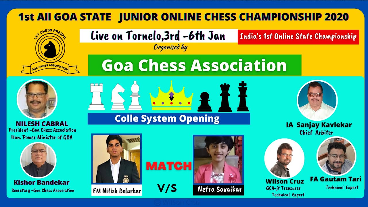 GOA's 1ST ONLINE STATE JUNIOR CHESS CHAMPIONSHIP 2O20 on Tornelo ...