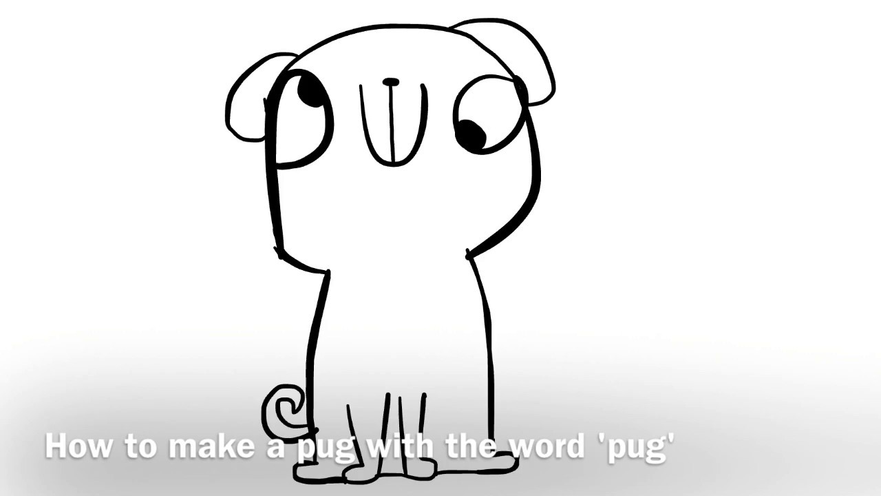 How To Make A Pug With The Word Pug - YouTube