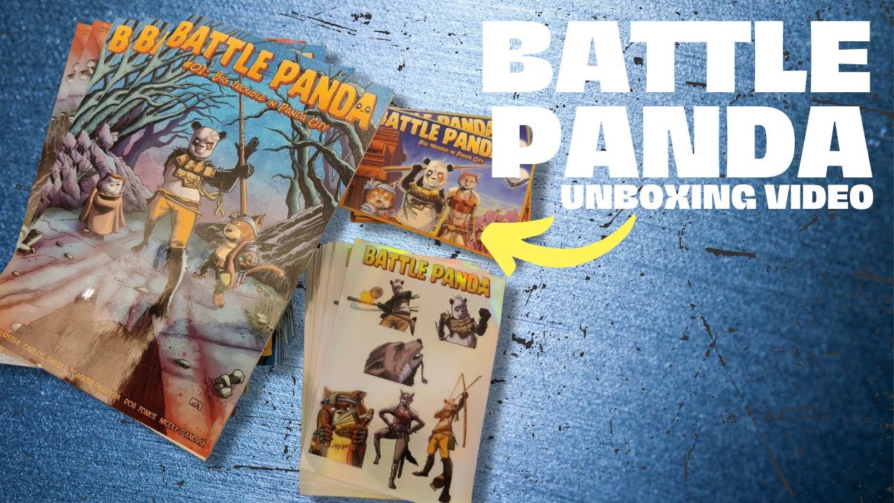 Battle Panda 🐼 comic book, stickers and art postcard unboxing video ...