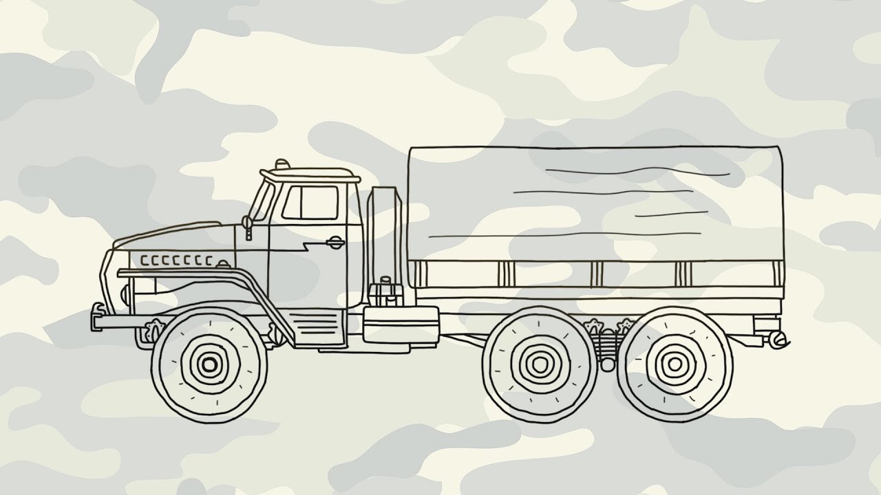 How to draw Army Truck easy step by step - YouTube
