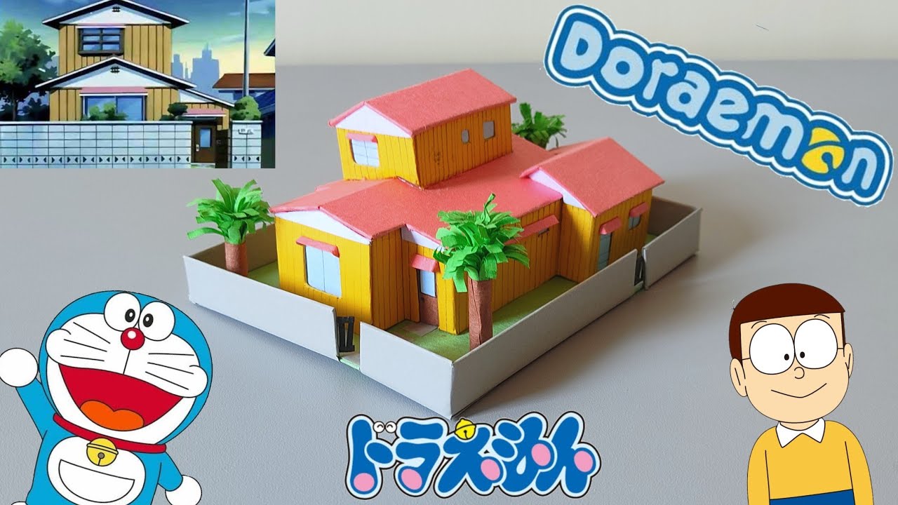 How To Make Doraemon & Nobita House With Cardboard || @Craft-Forge # ...